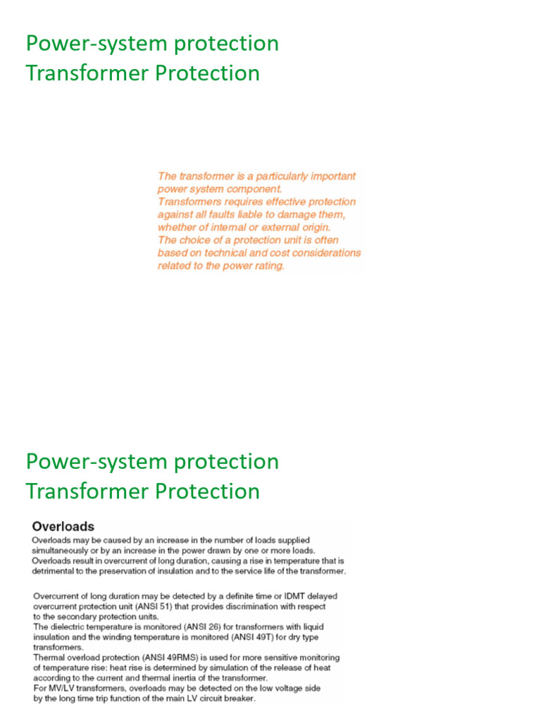 Transformer Protection in Power Systems | PDF