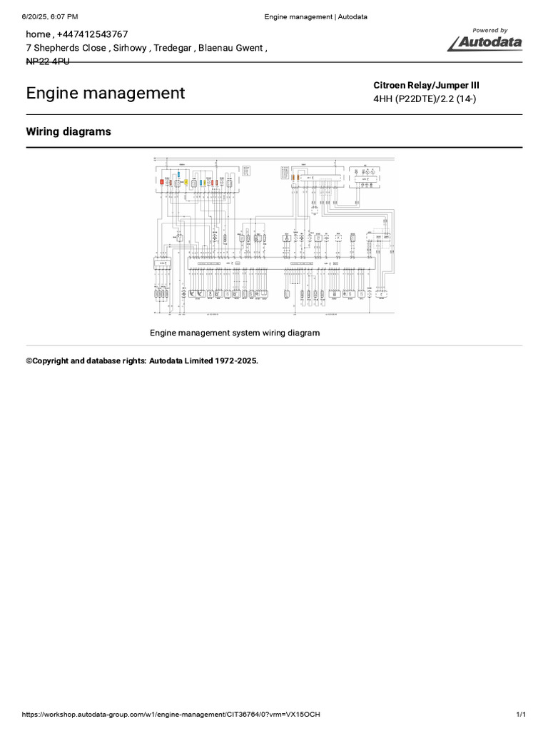 Citroen Relay Engine Management Wiring | PDF