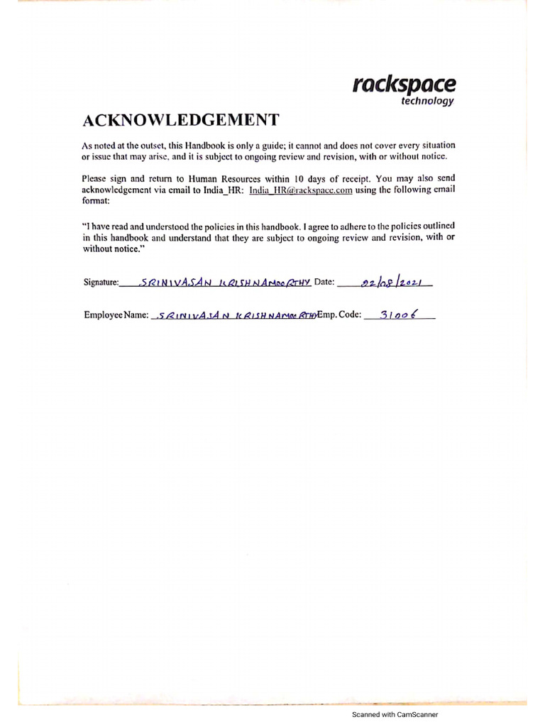 Handbook Acknowledgement | PDF