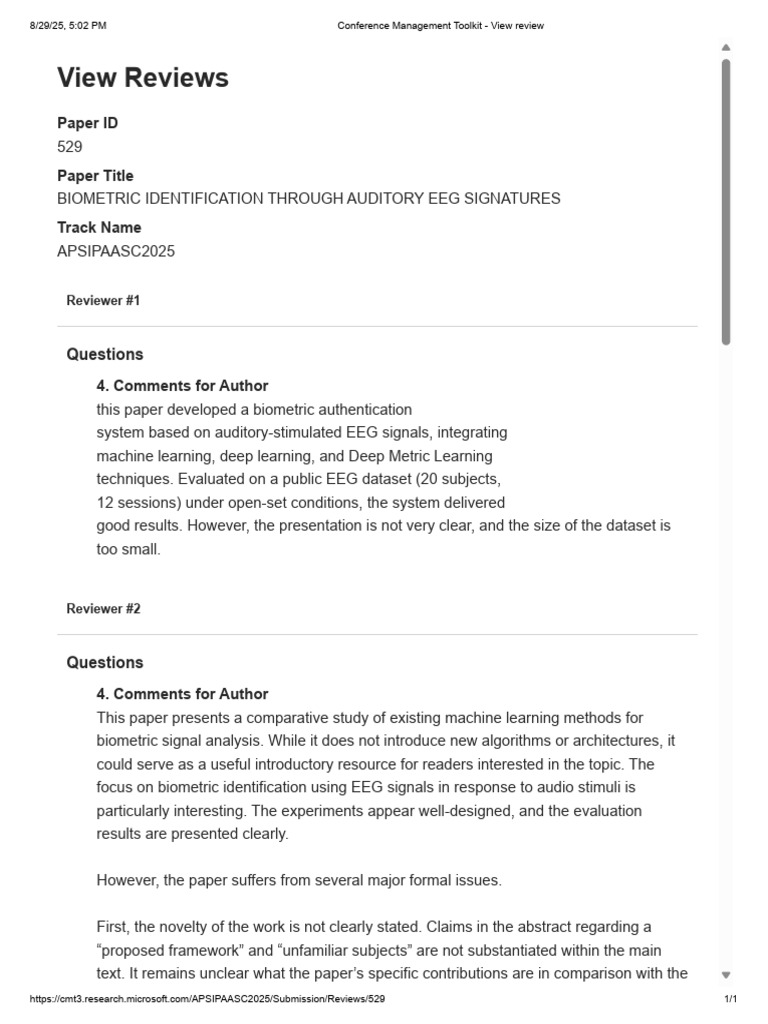 Conference Management Toolkit - View Review | PDF