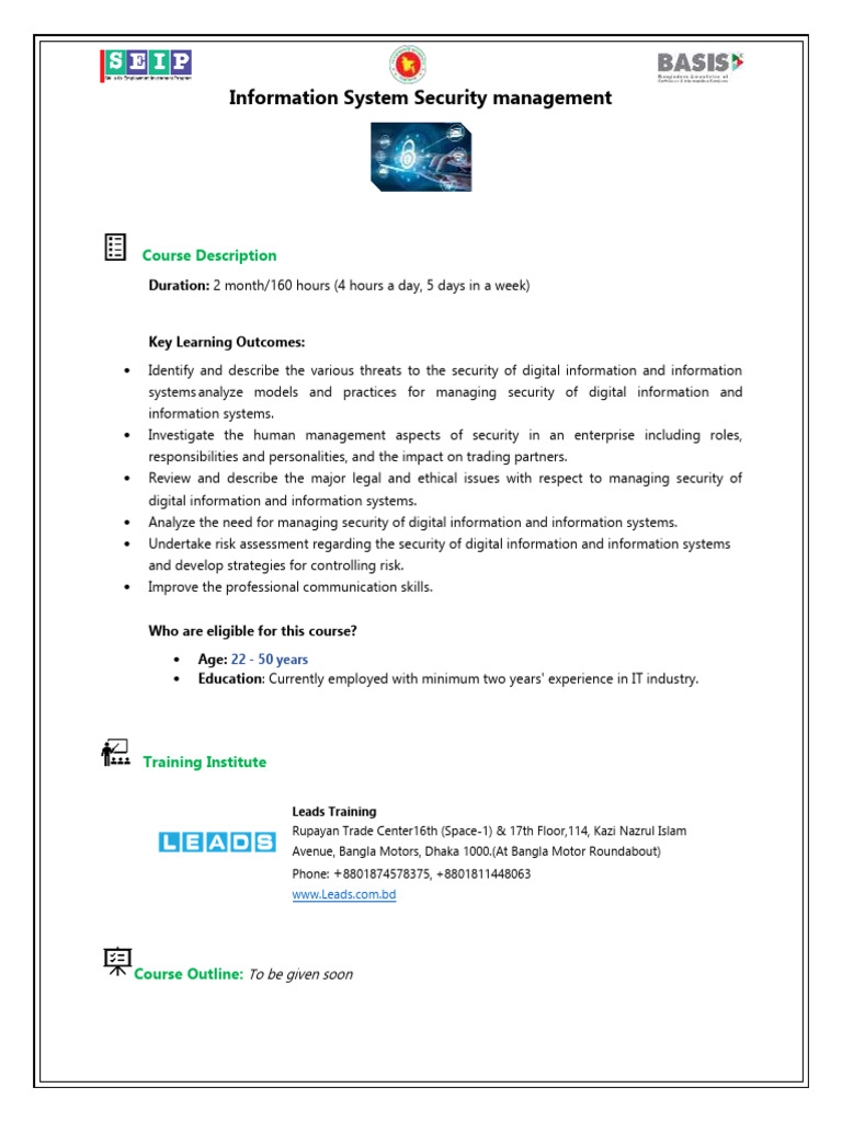 Information System Security Management | PDF