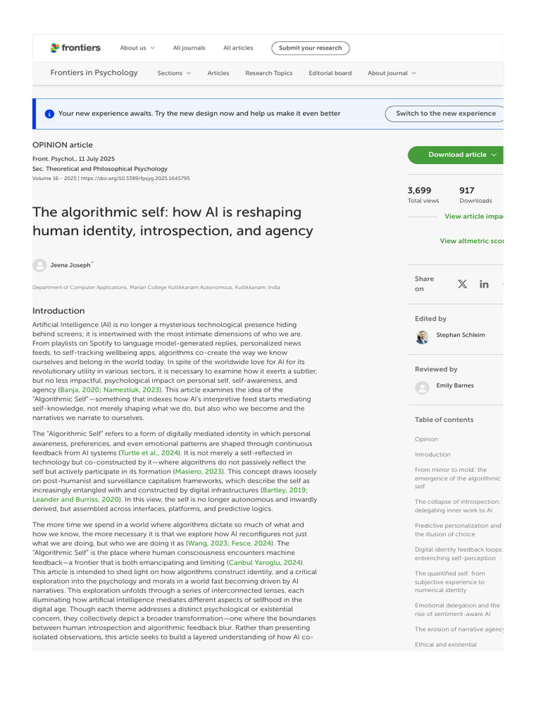 The Algorithmic Self: AI and Identity | PDF | Intelligence (AI ...