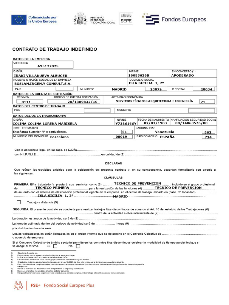 Cto Colina Colina Lorena | PDF | Tiempo de trabajo | Economias