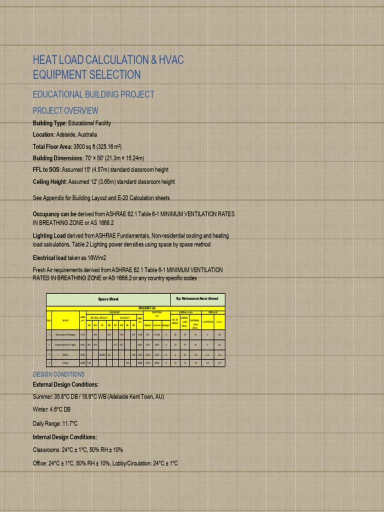 HVAC Heat Load Calculation for Schools | PDF | Building Insulation ...