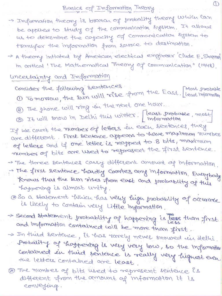 Basics of Information Theory | PDF