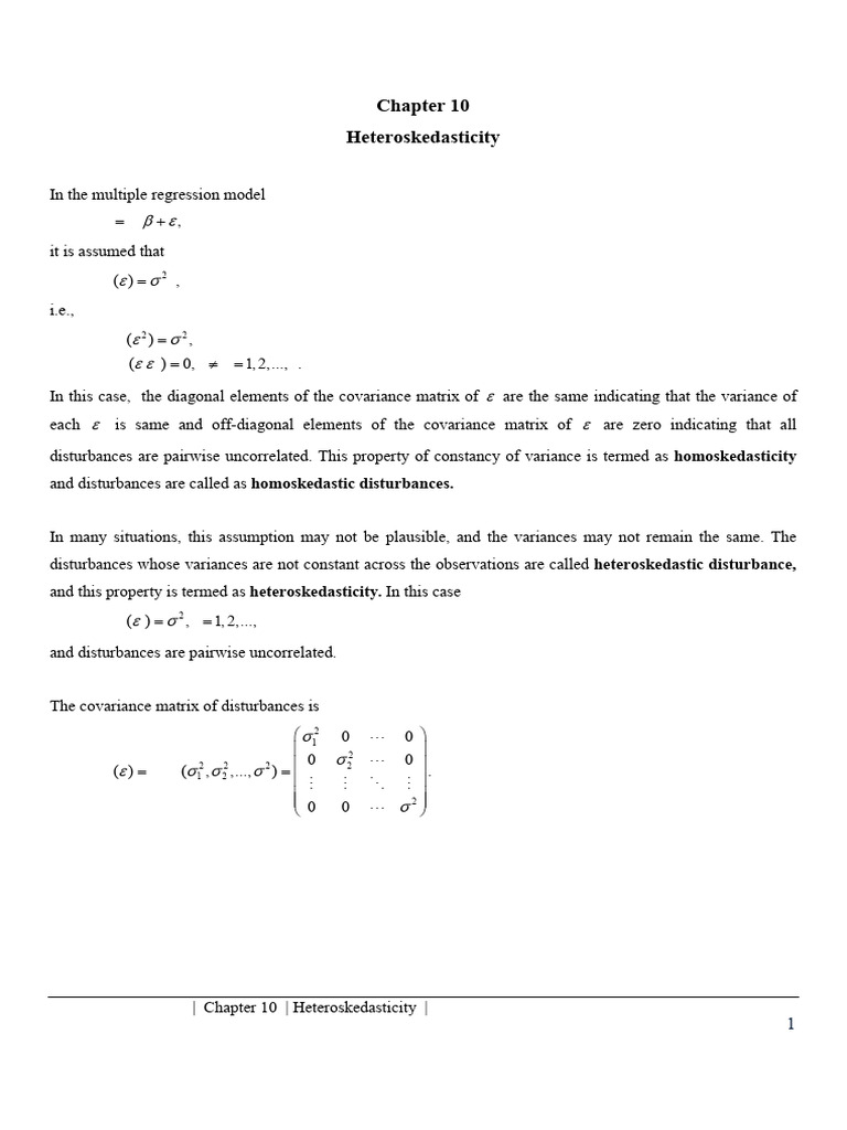 Understanding Heteroskedasticity in Regression | PDF | Ordinary Least ...