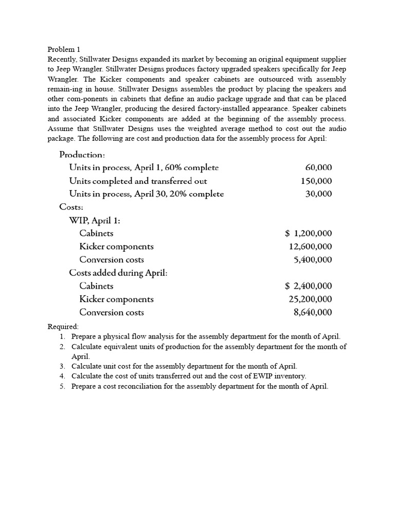 Process Costing Analysis for Manufacturing | PDF