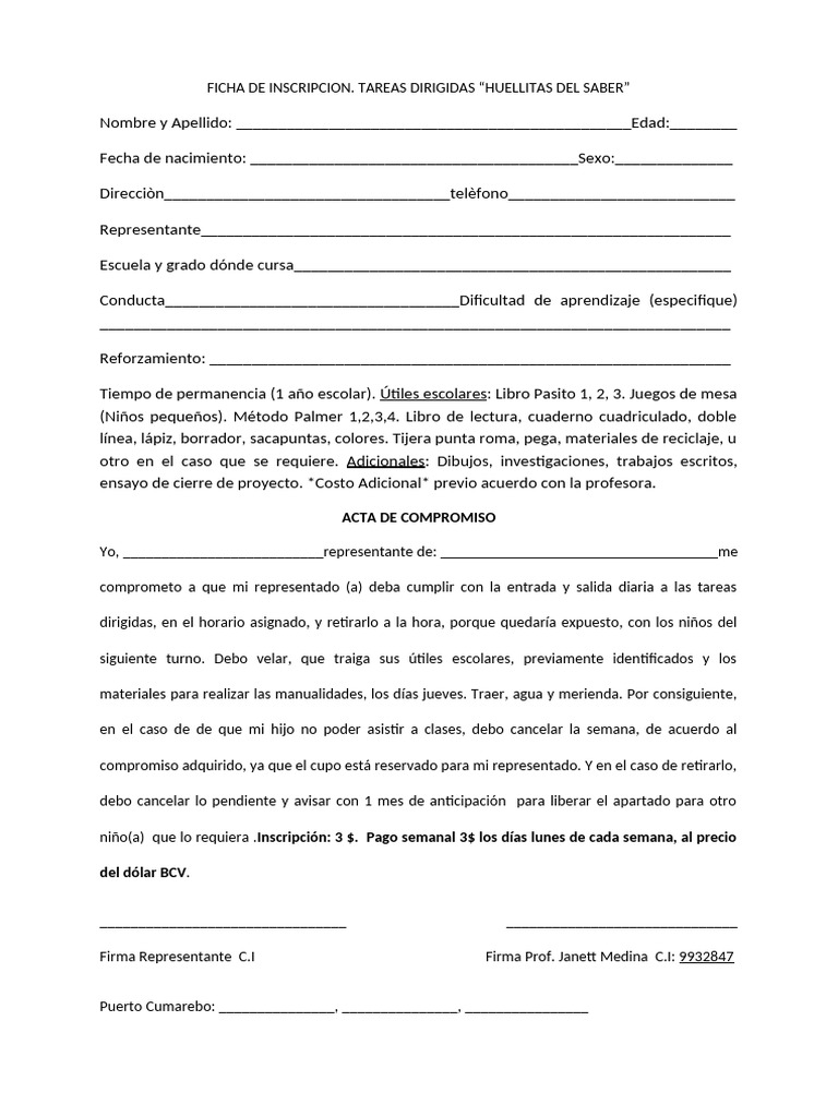 Ficha de Inscripcion Corregida | PDF
