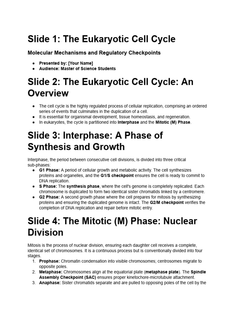 Cell Division Cycle Presentation (1) | PDF | Cell Cycle | Mitosis