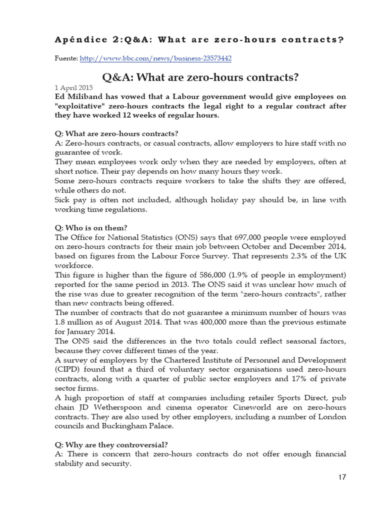 Zero-Hours Contracts Explained | PDF | Employment | Labor Relations