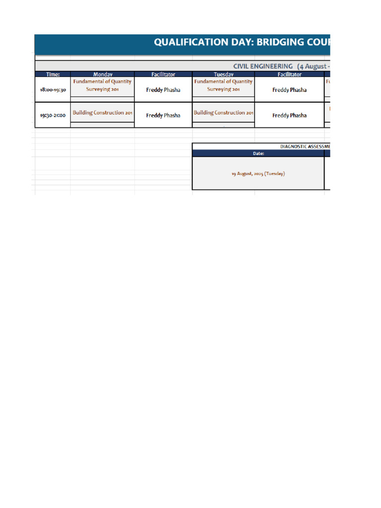 Civil Engineering N4 Timetable | PDF