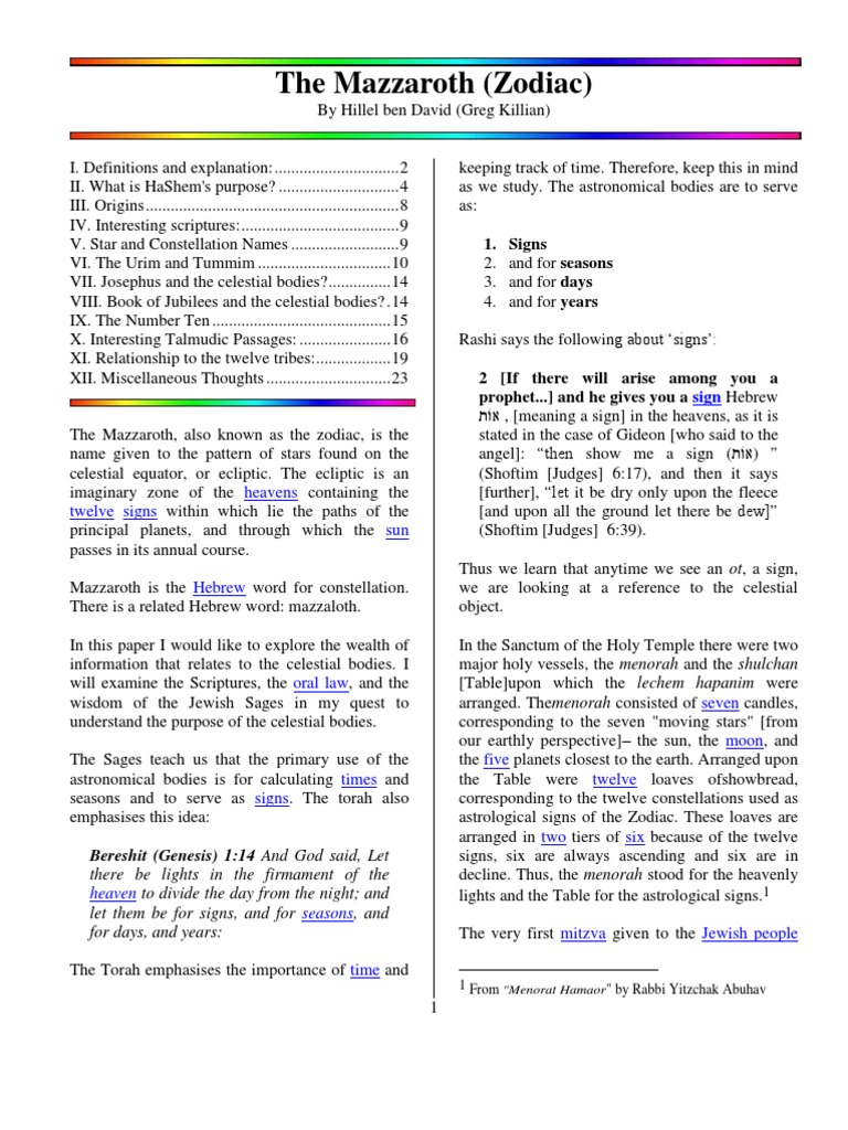 Mazzaroth | PDF | Zodiac | Astronomy