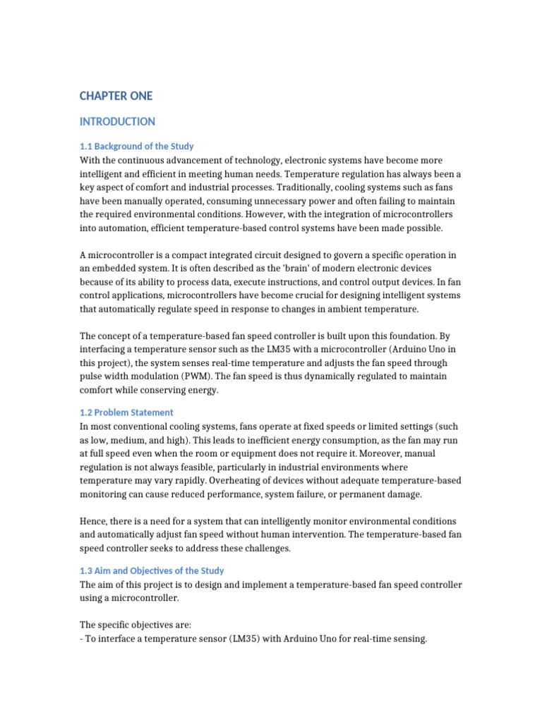 Temperature Fan Controller Project | PDF | Microcontroller | Automation