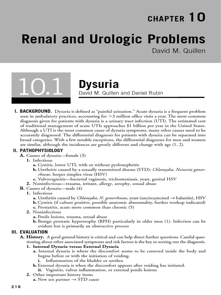 Renal and Urologic Problems | PDF | Urinary Tract Infection | Erectile Dysfunction
