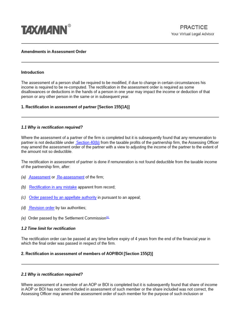 Amendments in Tax Assessment Orders | PDF | Capital Gains Tax | Capital ...