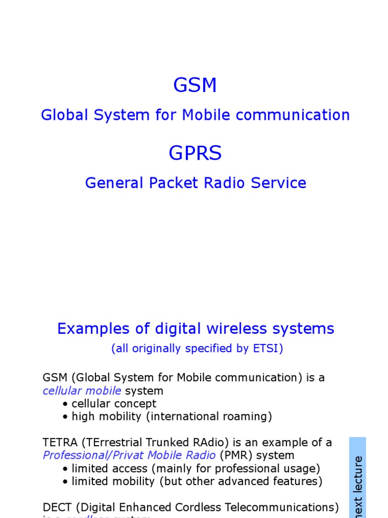 GSM GPRS: Global System For Mobile Communication | PDF | General Packet ...