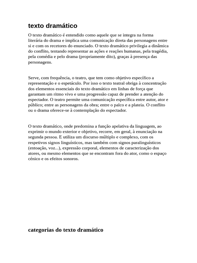 Texto Dramático | PDF | Comédia | Ator