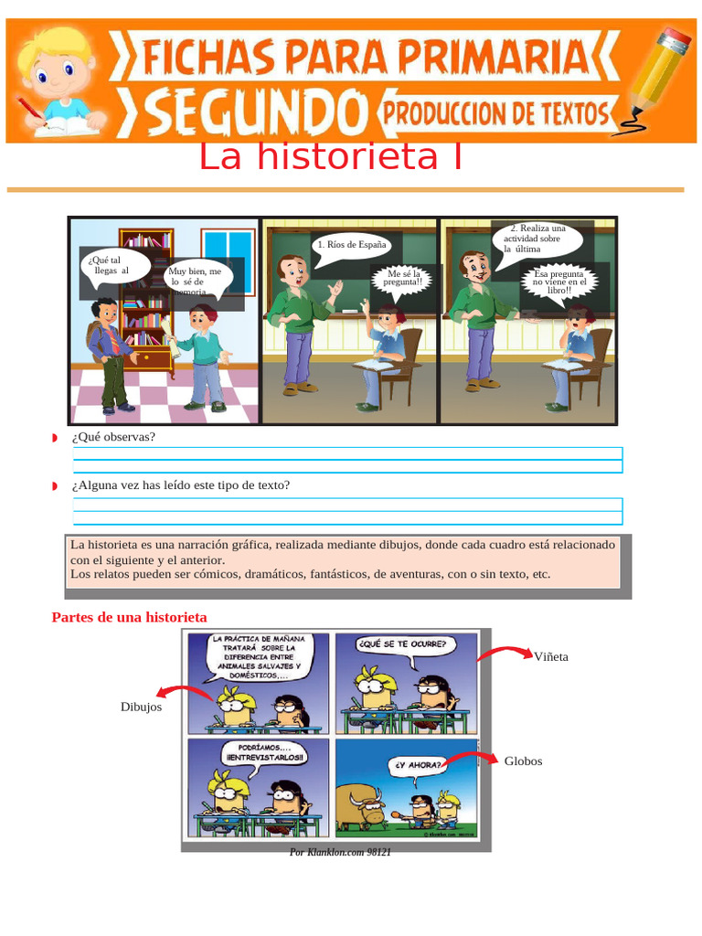 Las Historietas para Segundo Grado de Primaria | PDF | Cómics