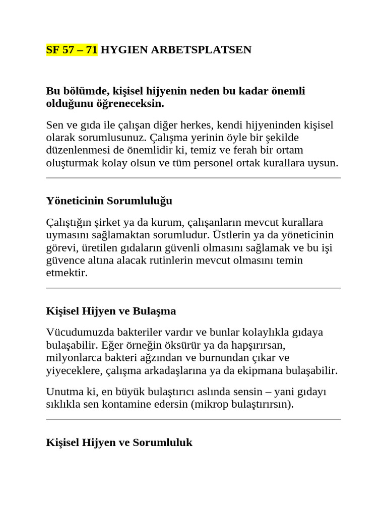 SF 57 - 73 Arbetsplats Hygien | PDF