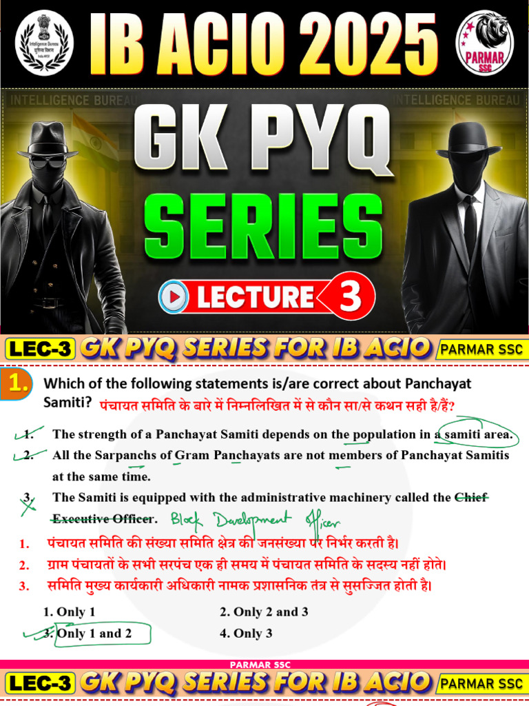 Lec - 3 Pyq For Ib Acio Parmar | PDF