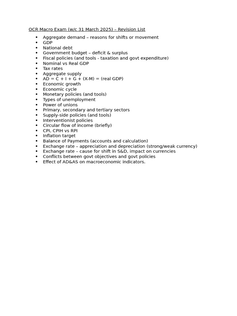 OCR AS Paper Macro Exam | PDF