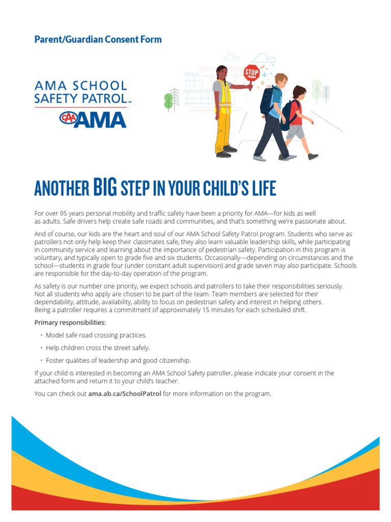 AMA School Safety Patrol Consent Form | PDF