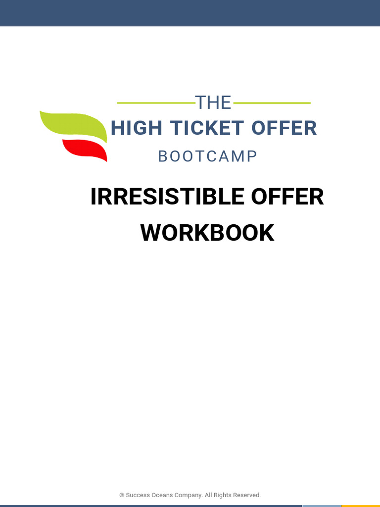 Irresistible Offer Monthly Training Workbook 1 Ngày | PDF