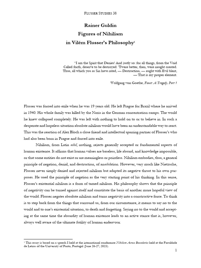Figures of Nihilism in Vilem Flussers PH 250327 070730 | PDF | Nihilism ...