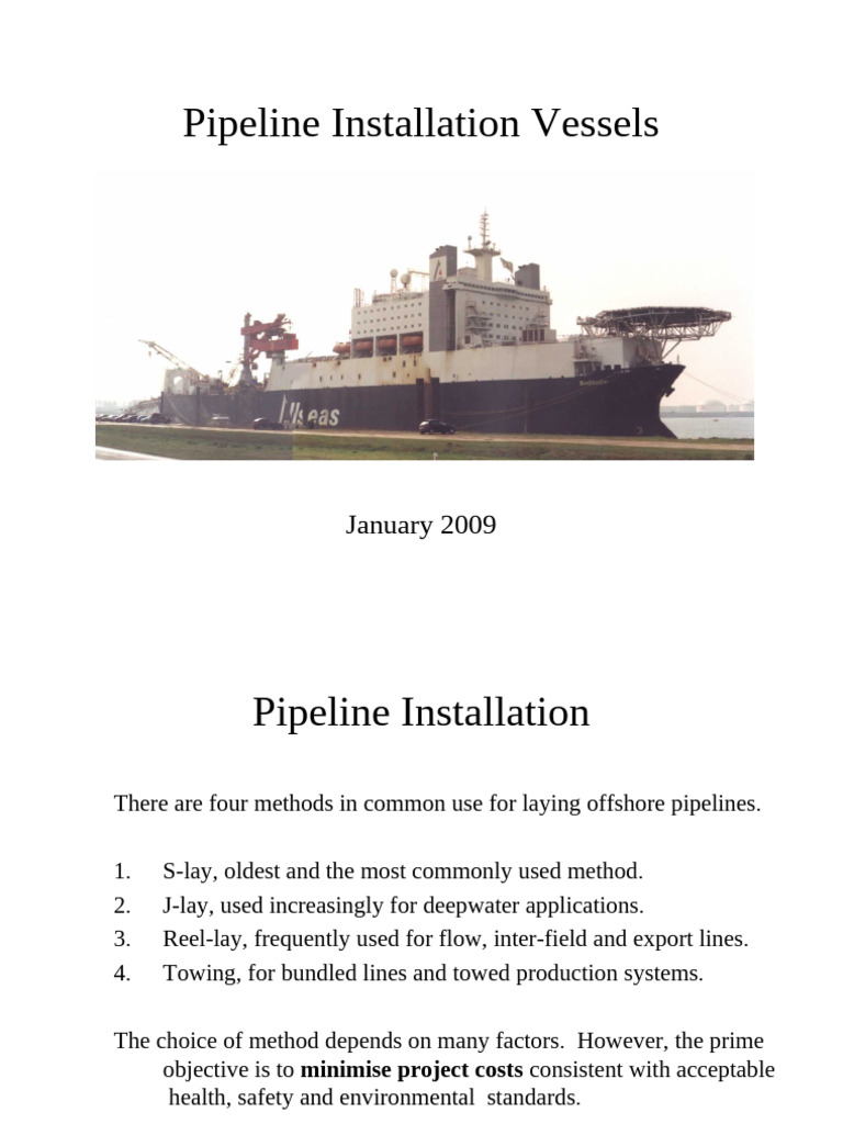Offshore Pipeline Installation Methods | PDF | Pipe (Fluid Conveyance ...