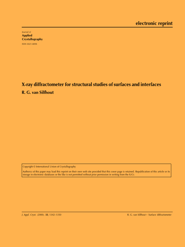 High-Precision X-ray Diffractometer | PDF | Diffraction | X Ray