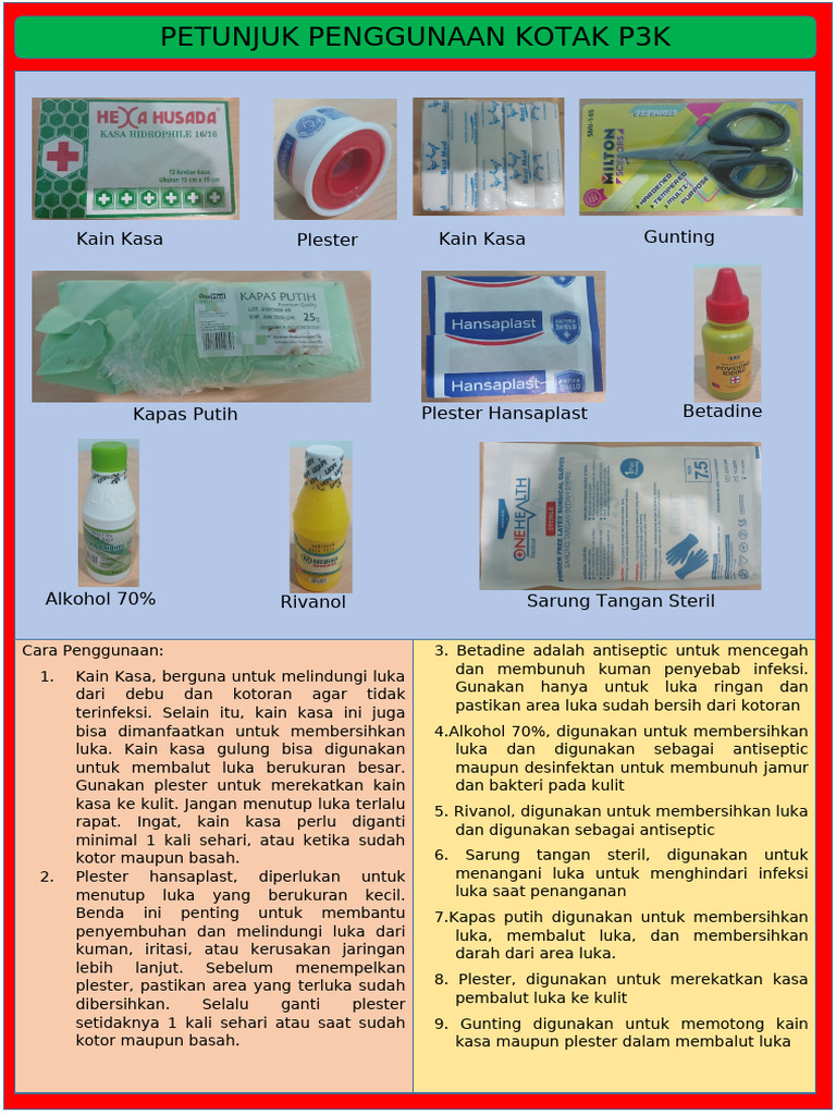 Petunjuk Penggunaan Kotak P3K | PDF