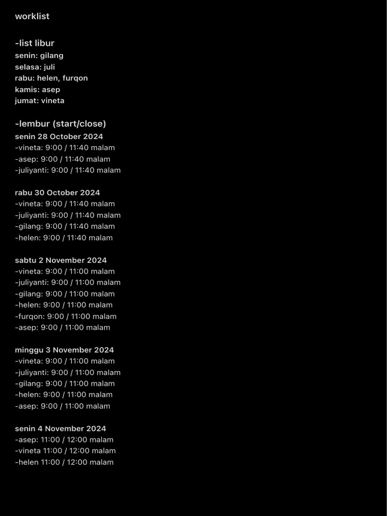Work List | PDF