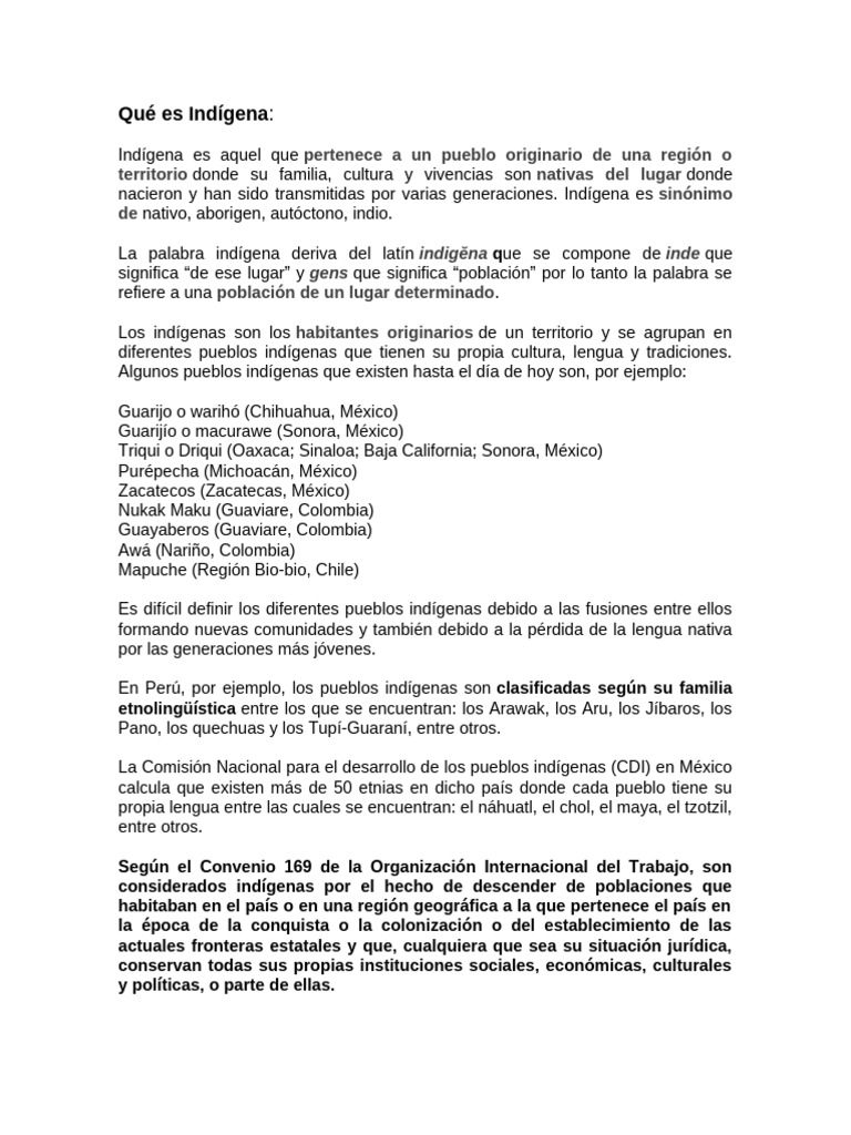 Definición y Protección de Pueblos Indígenas | PDF | Gente indígena | Perú