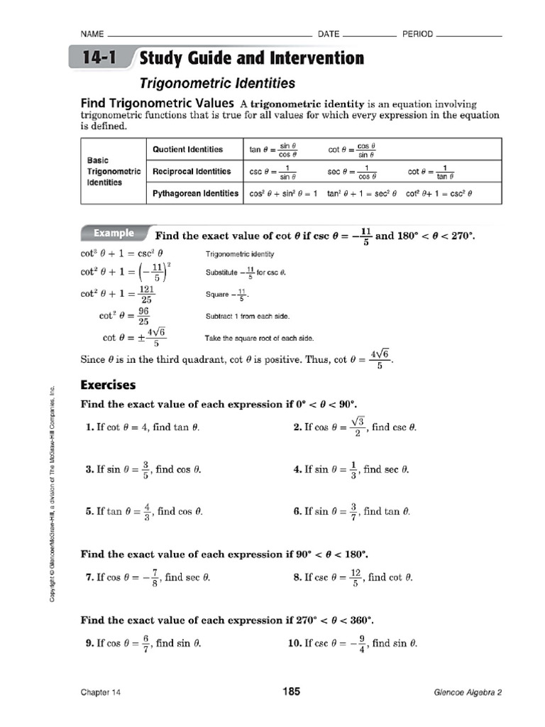 Q1-01-G11-Alg2-Ch14-Lessons 14-1 To 14-4 | PDF