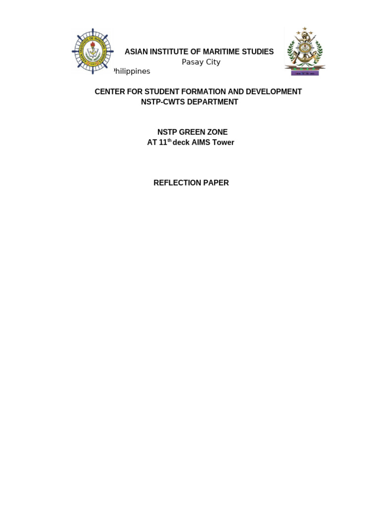 NSTP - Reflection Paper Template FINAL | PDF