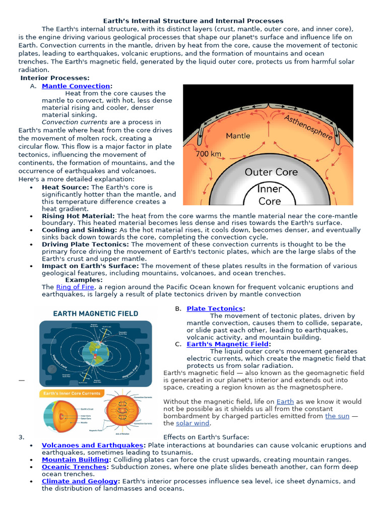 Internal Structure and Internal Processes | PDF | Plate Tectonics | Earth