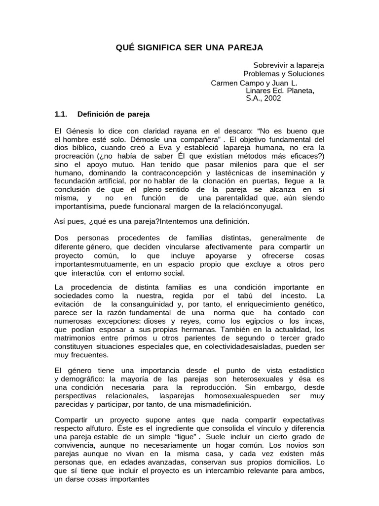 Definición de ser pareja | PDF | Amor | Familia