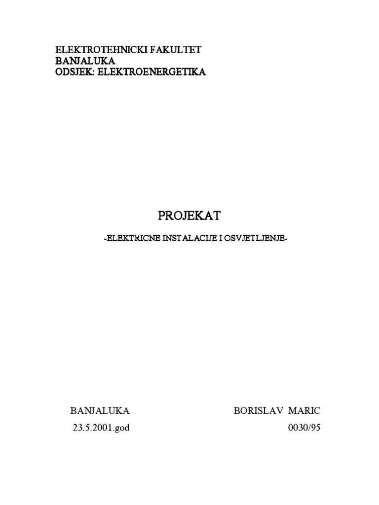 Elektricne Instalacije I Osvetljenje | PDF