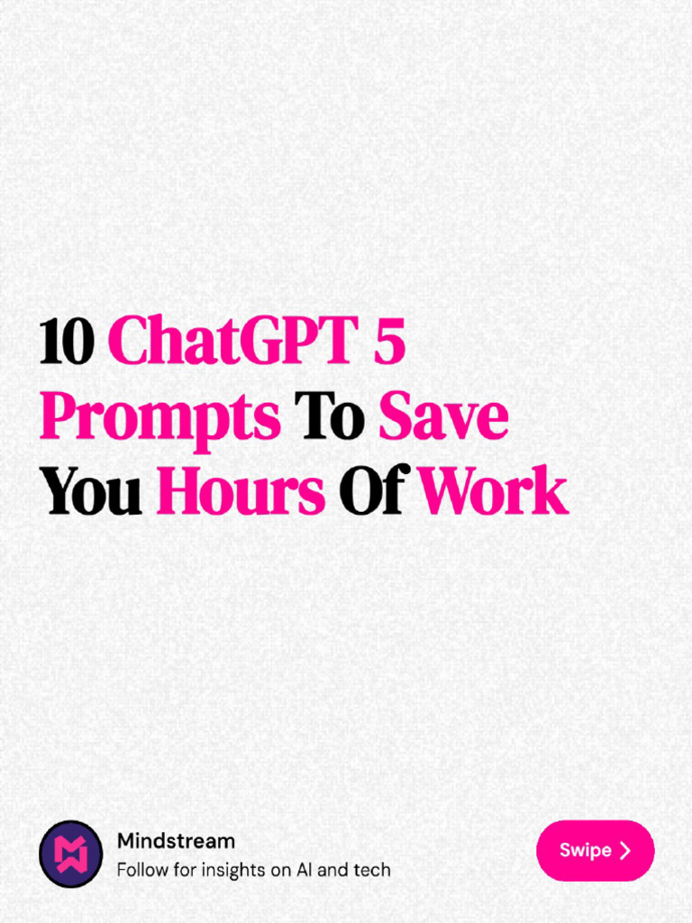 ChatGPT 5 Prompts For Productivity | PDF