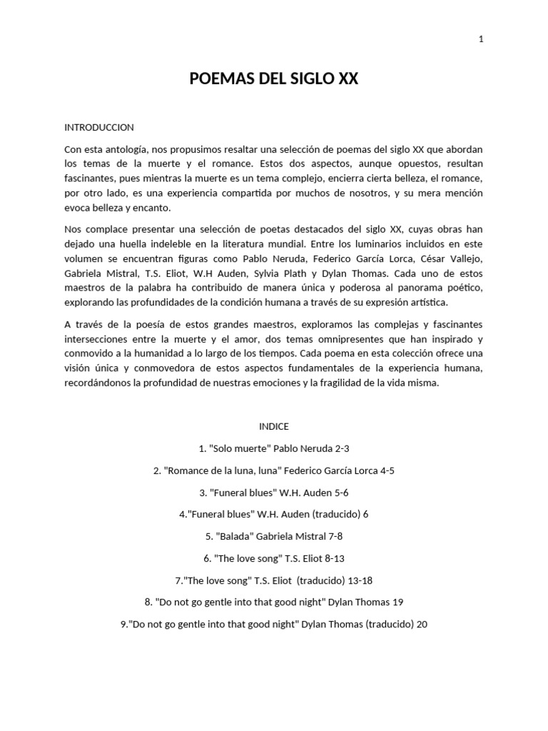 Poemas Siglo XX | PDF | TS Eliot