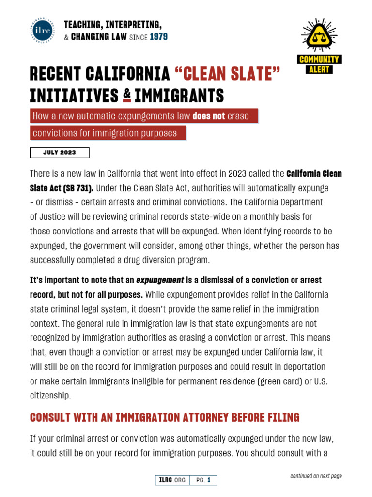 Clean Slate Expungement in CA | PDF | Deferred Action For Childhood ...