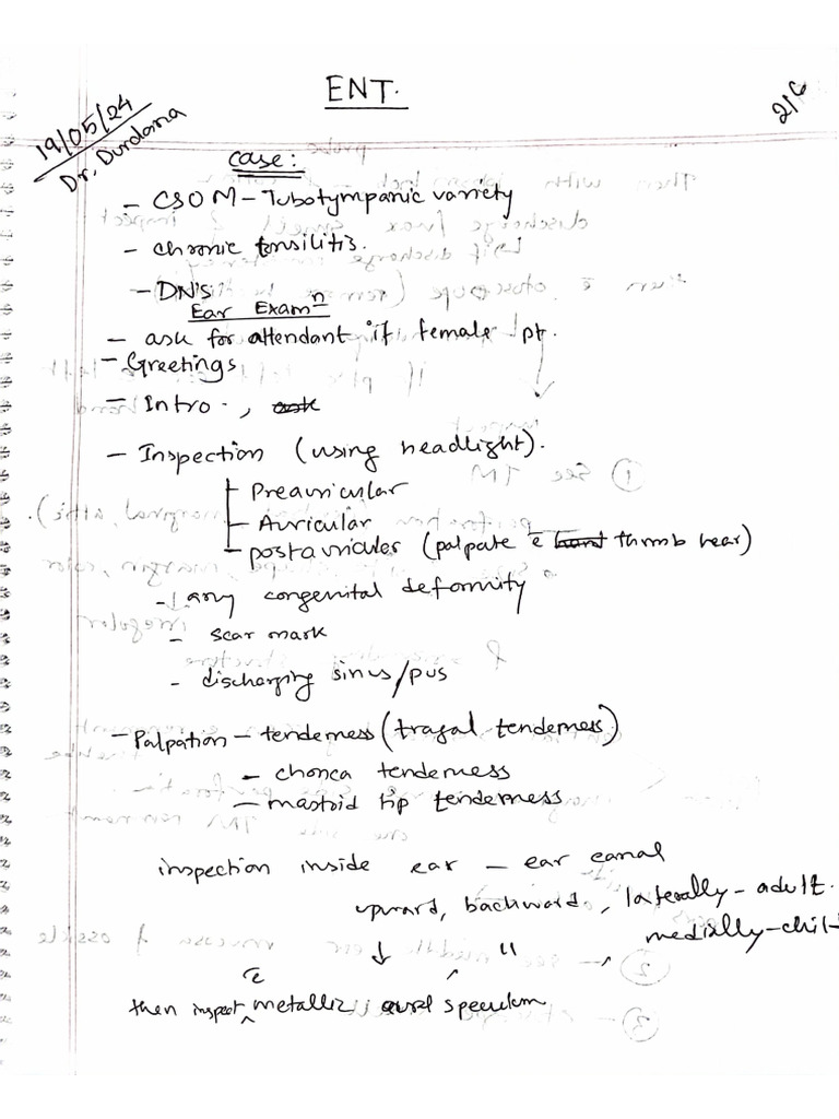 Ent Examination | PDF