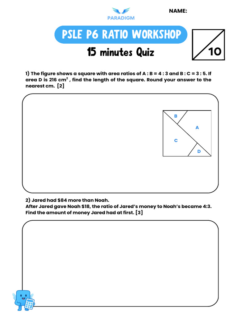 PSLE P6 Ratio Quiz and Solutions | PDF | Human–Animal Interaction ...