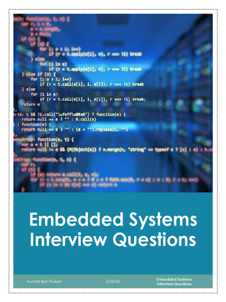 Embedded Systems Interview Questions | PDF | Transmission Control ...
