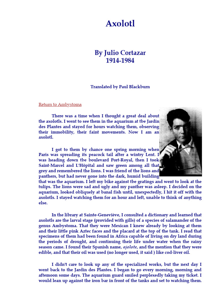 Axolotl - Julio Cortazar - 1956 - Anna's Archive | PDF