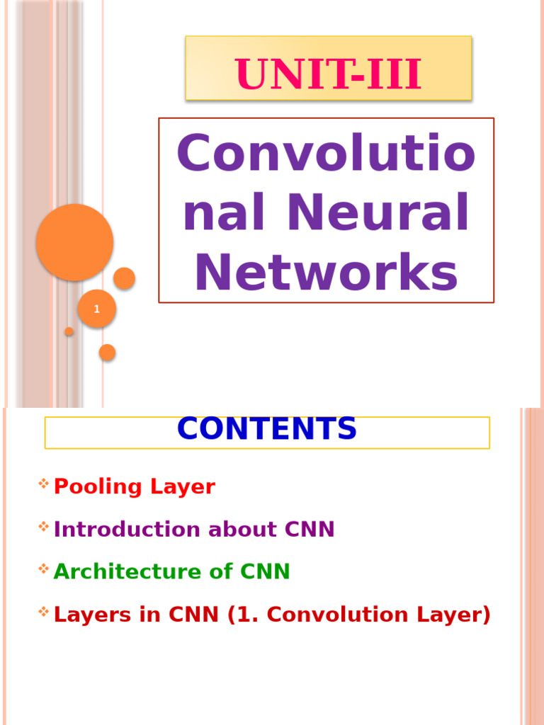 UNIT III (Pooling Layer) | PDF | Computer Vision | Computational ...