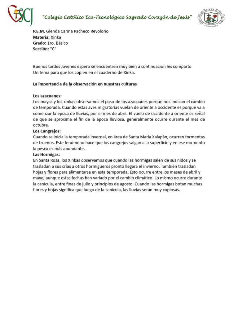 XINKA 1ro. C | PDF