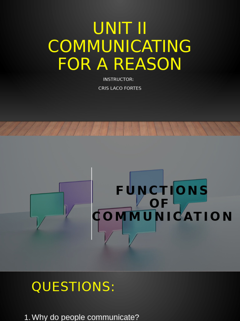 Lesson 9 Function of Communication | PDF | Communication | Motivation