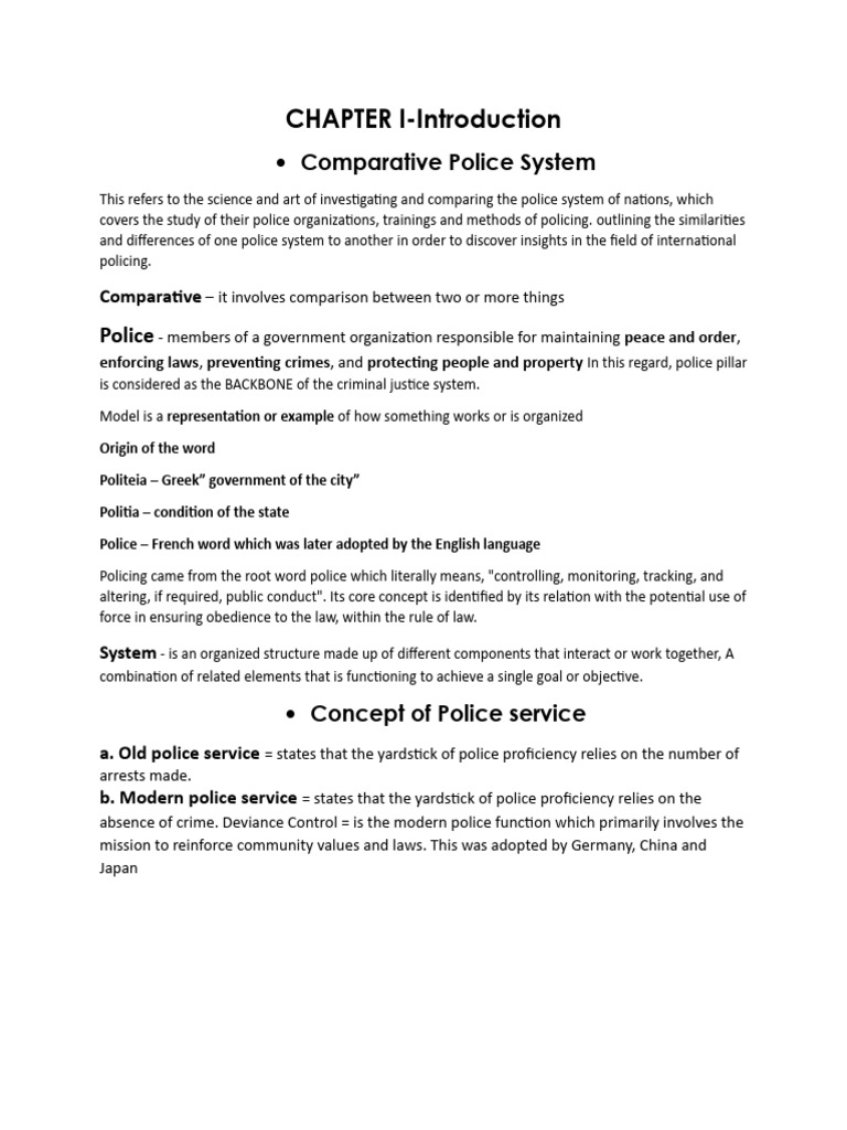 Comparative Police Systems Overview | PDF | Police