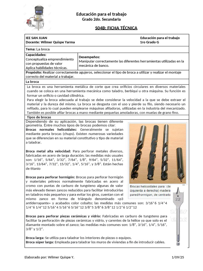 S04B Las Brocas 1ro G | PDF | Metalurgia | Sector secundario de la economía